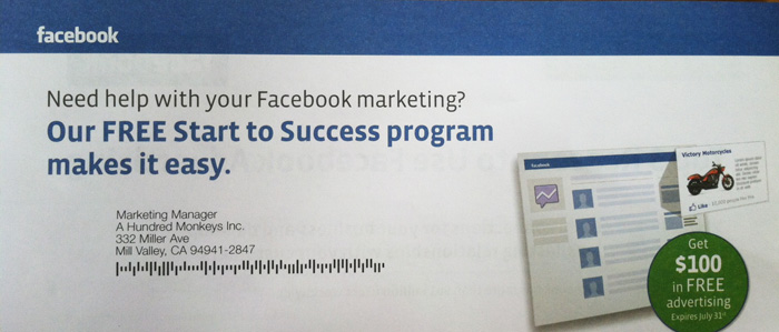 Facebook ads: Print edition - A Hundred Monkeys